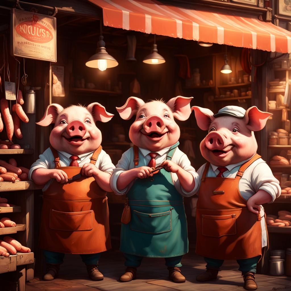 The three little pigs.... - AI Generated Artwork - NightCafe Creator