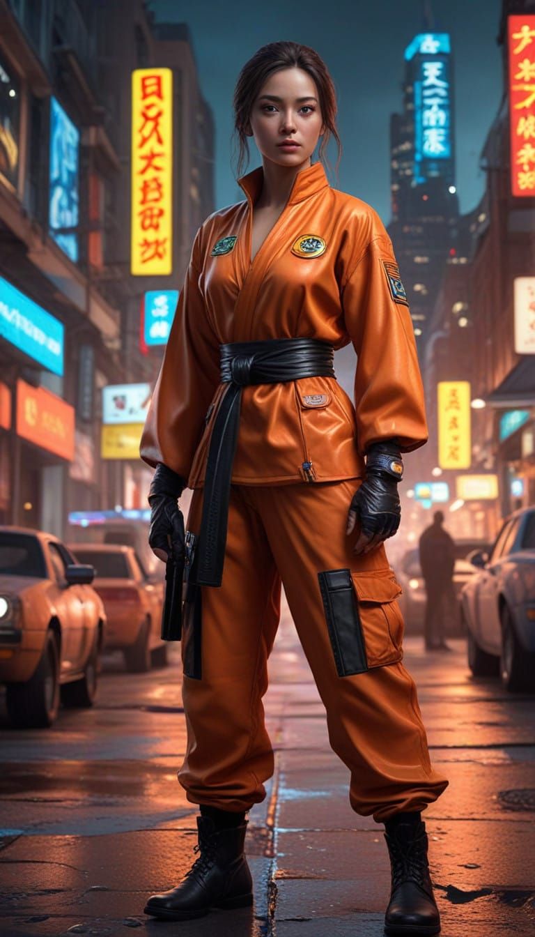 i know kung fu! - High-Tech Kung Fu Warrior in Neon-Lit Cit...