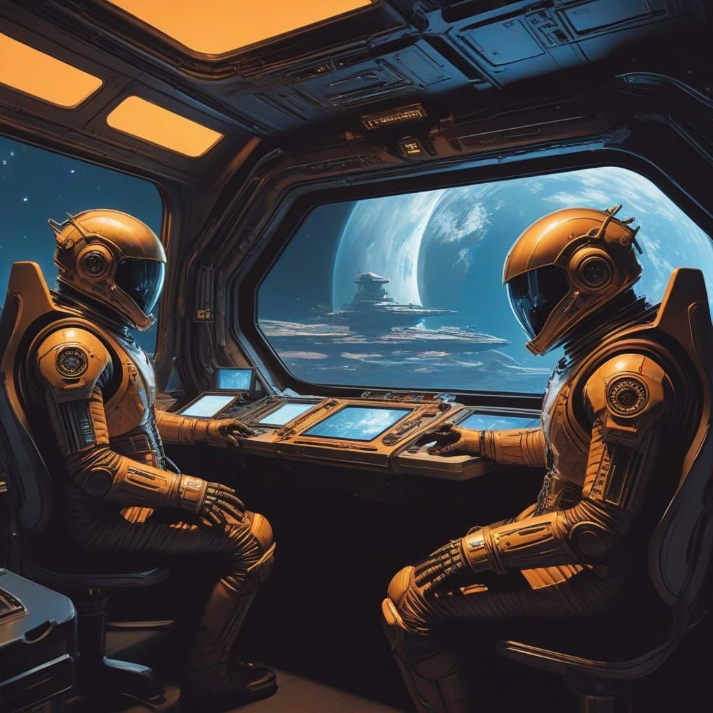 Astronauts Chart Their Cosmic Journey Through Vibr... - AI Art