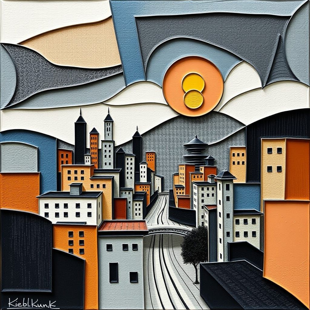 Cubist. Minimalist. Abstract. Naive. Cubist Cityscape. Palette Knife ...