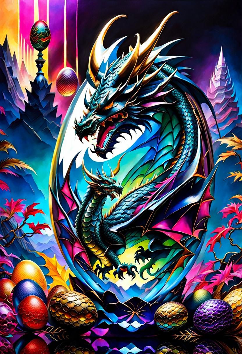 MAXIMALISM DRAGON EGG - AI Generated Artwork - NightCafe Creator