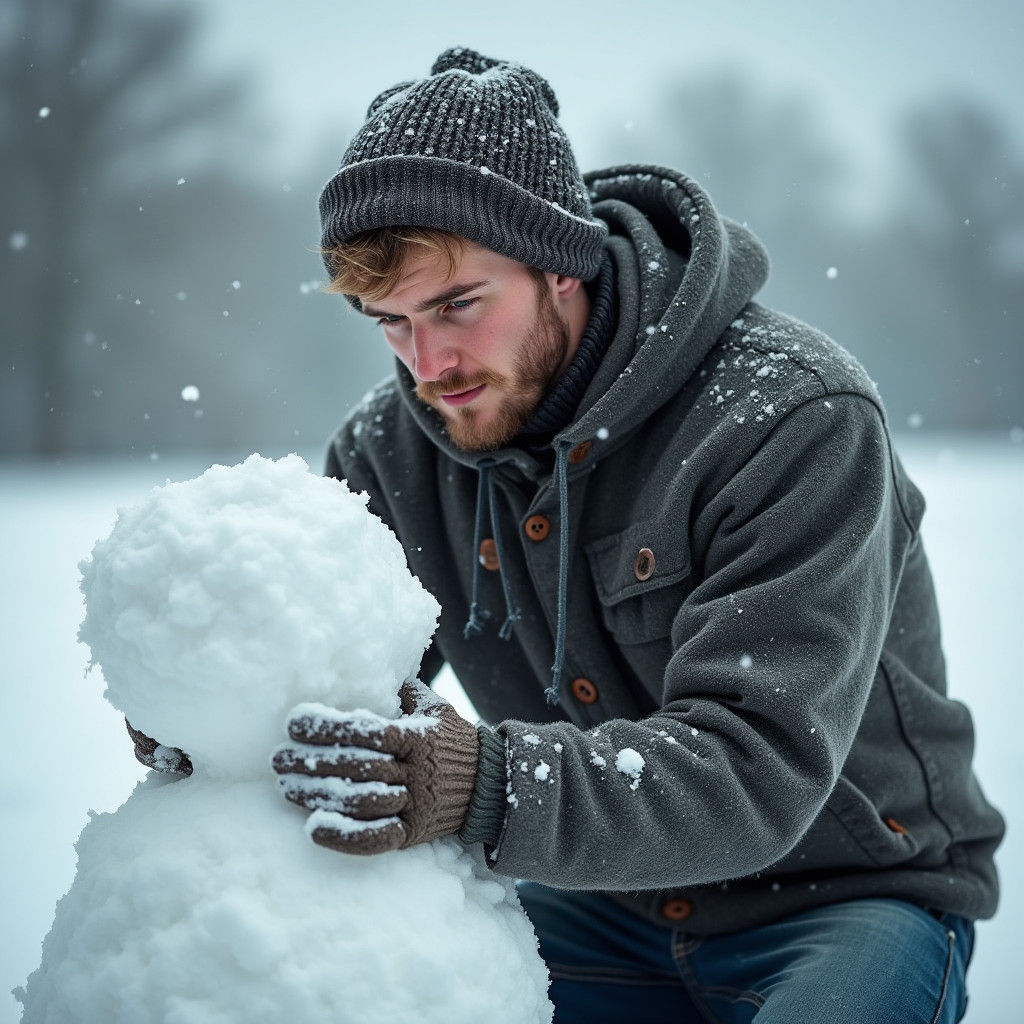 Inner Child - Irish Chav Man Builds Snowman in Snowy Countr...