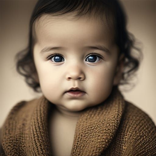 Ultrarealistic vintage cute baby photo Close up portrait, ambient light ...