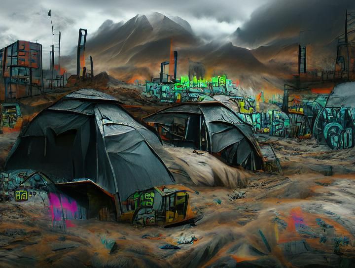 Post-apocalyptic mining camp #3 - AI Generated Artwork - NightCafe Creator