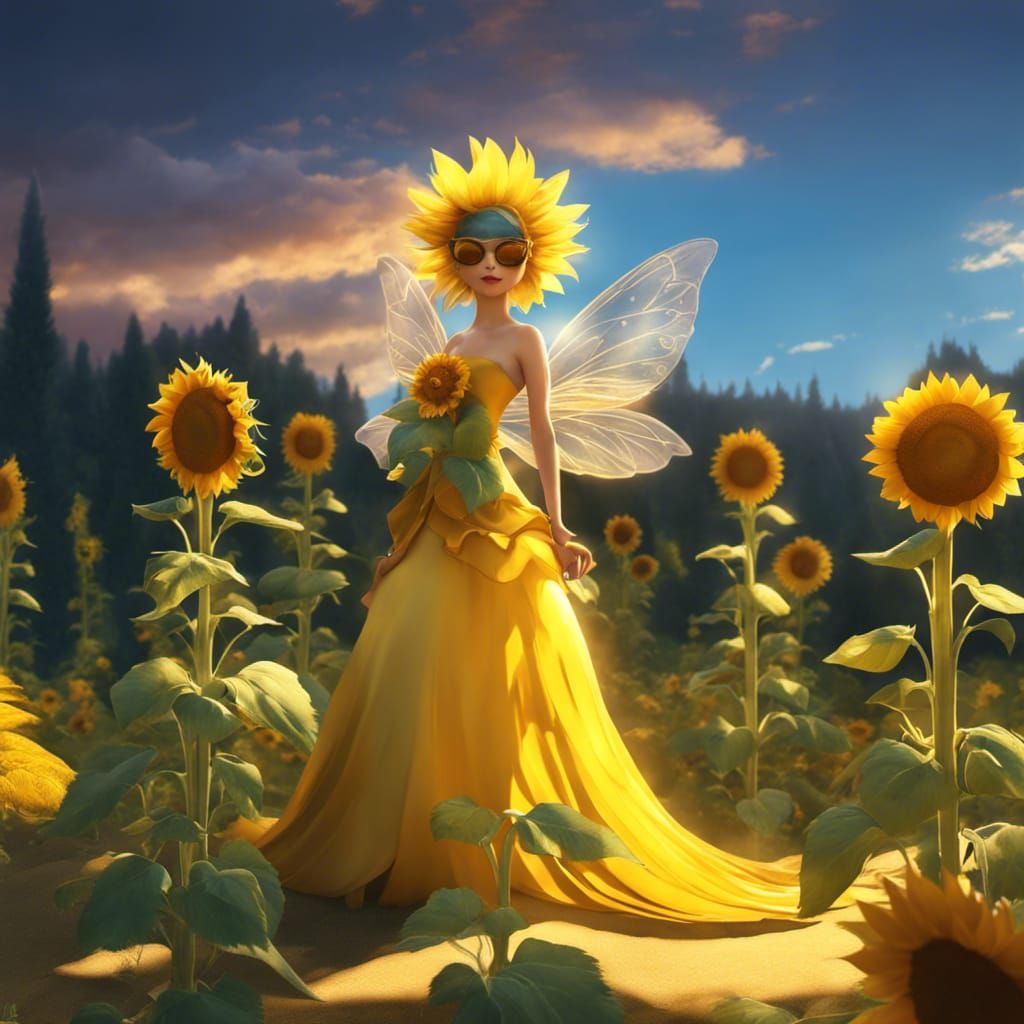Sunflower Fairy - AI Generated Artwork - NightCafe Creator