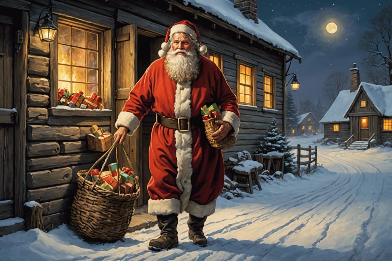 Santa leaves no footsteps - AI Generated Artwork - NightCafe Creator