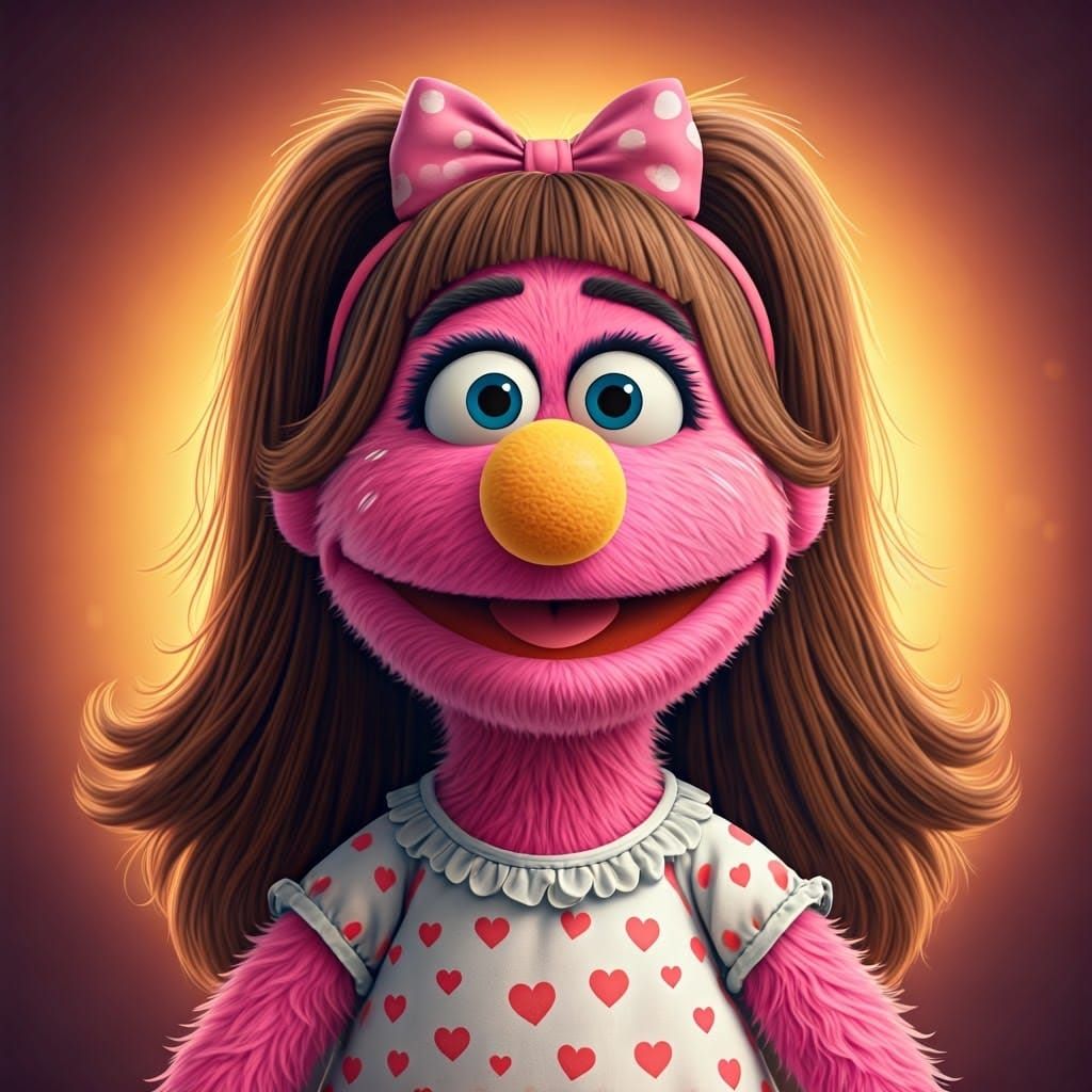 Vibrant Muppet Character in Whimsical 3D Style - AI Art