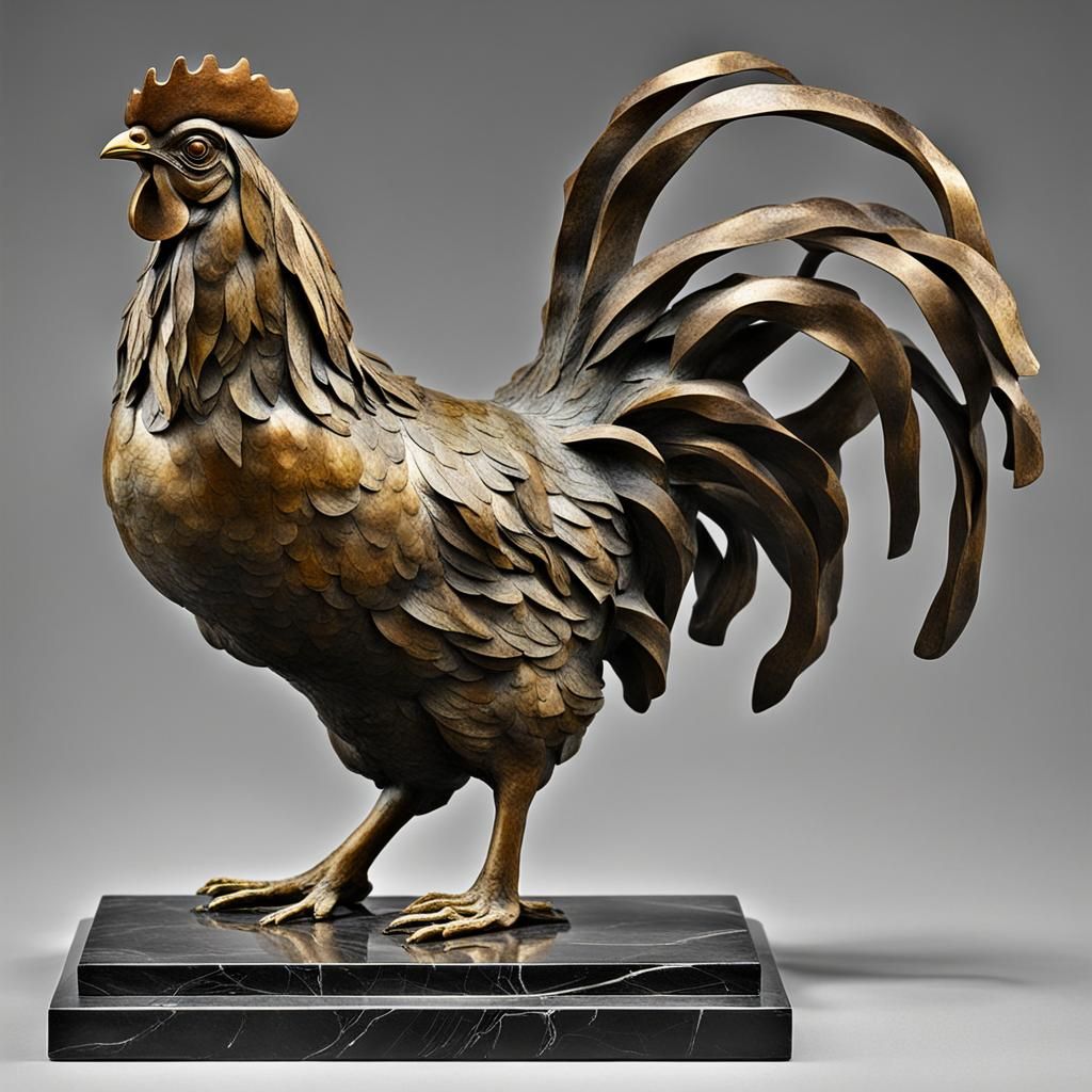 bronze Sculpture of a chicken by Rodin - AI Generated Artwork ...