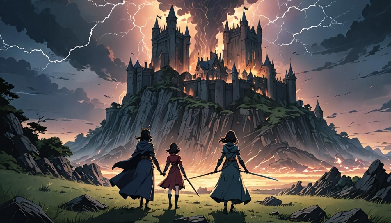 Anime version of Macbeth with witches on the blasted Heath, set in the ...