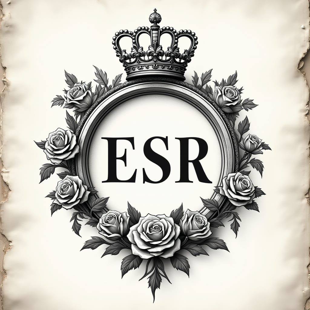 Majestic ESR Coat of Arms Crest in English Royal S... - AI Art