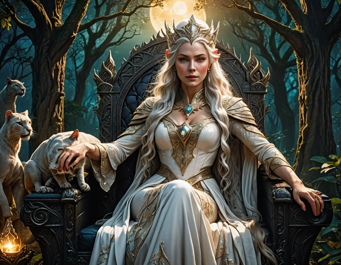 The Elven Cat Queen - AI Generated Artwork - NightCafe Creator