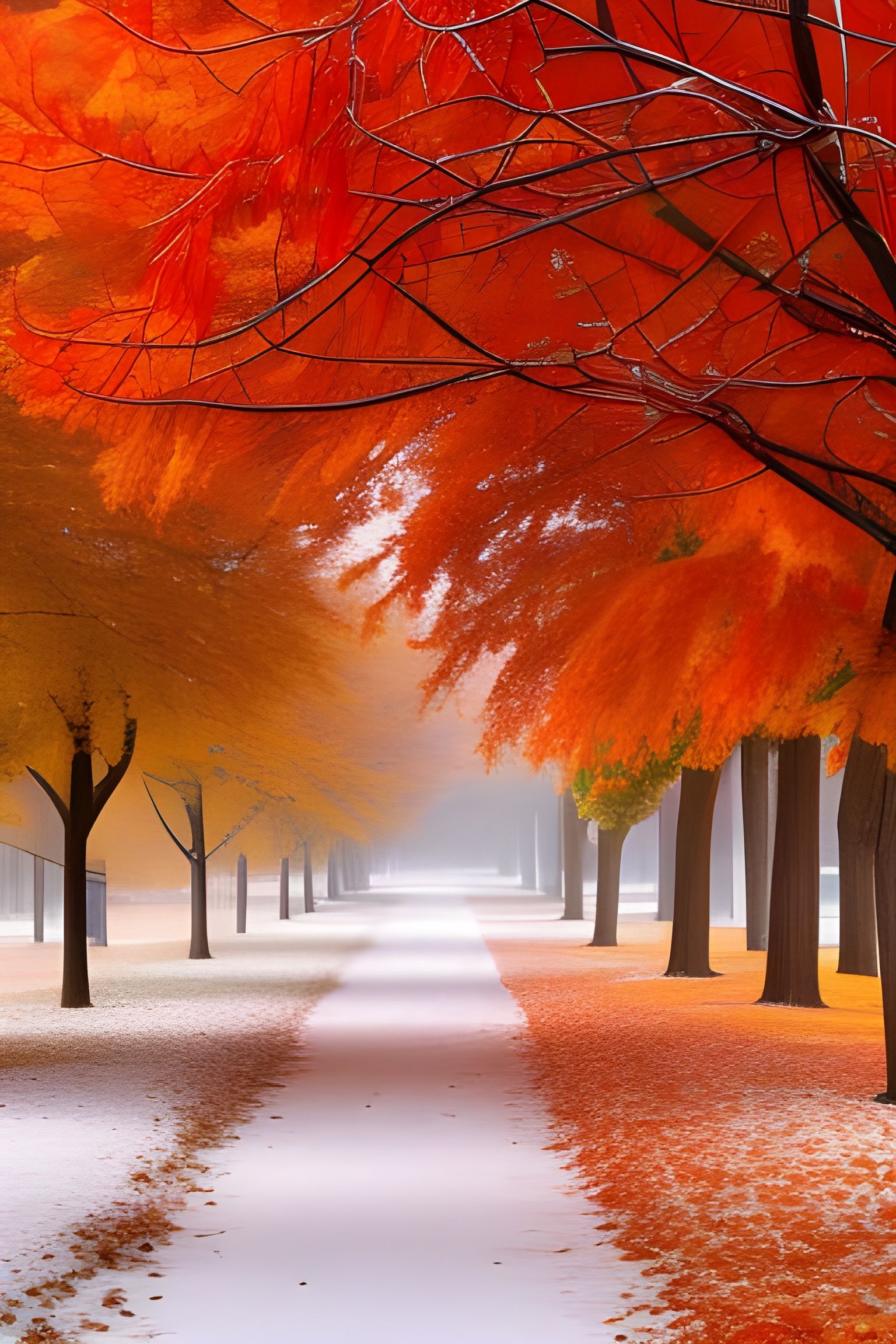 first snow - AI Generated Artwork - NightCafe Creator