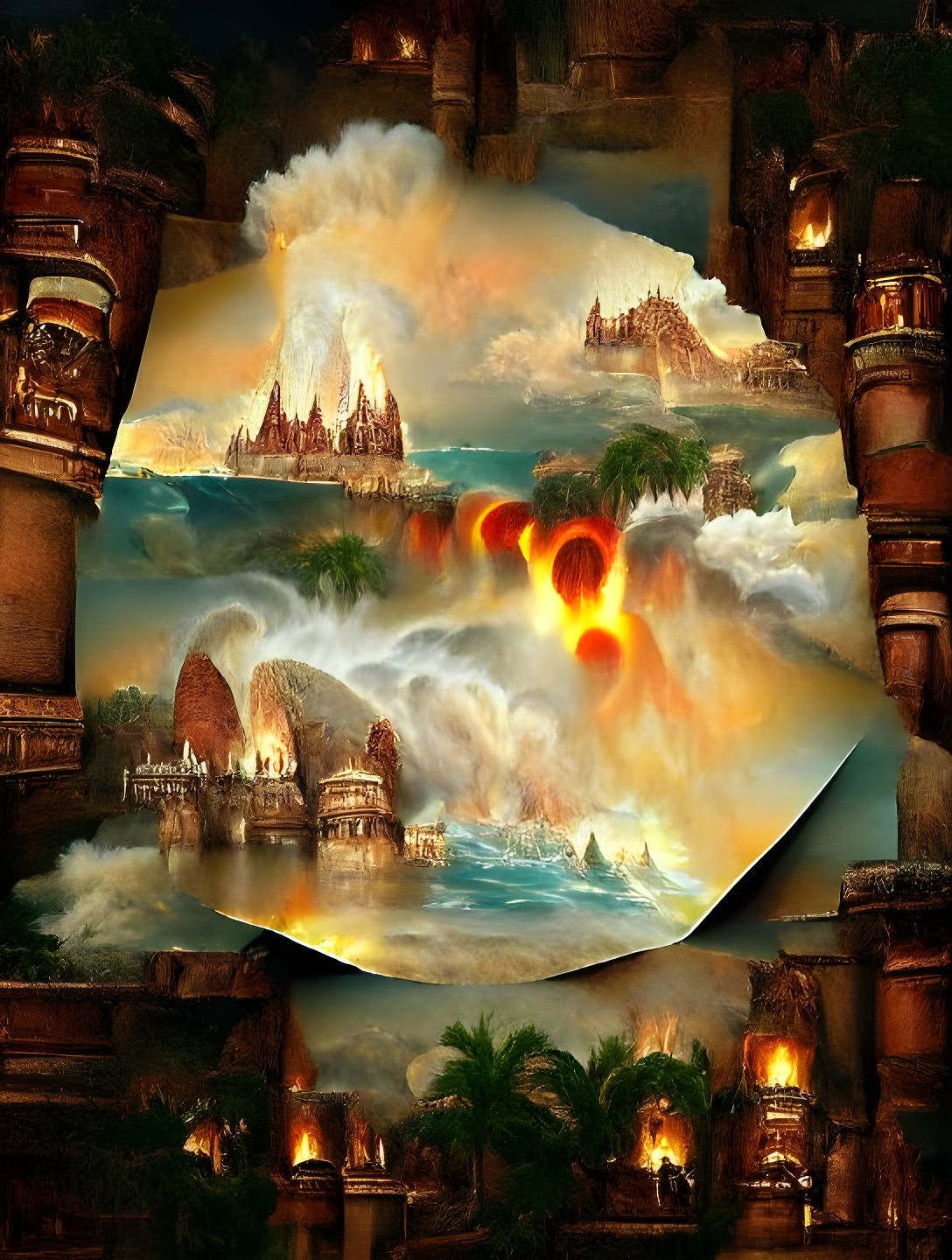 Atlantis is burning earthquake - AI Generated Artwork - NightCafe Creator
