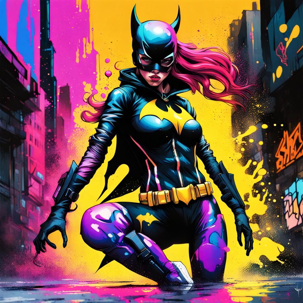 Cyberpunk Batgirl #2 - AI Generated Artwork - NightCafe Creator