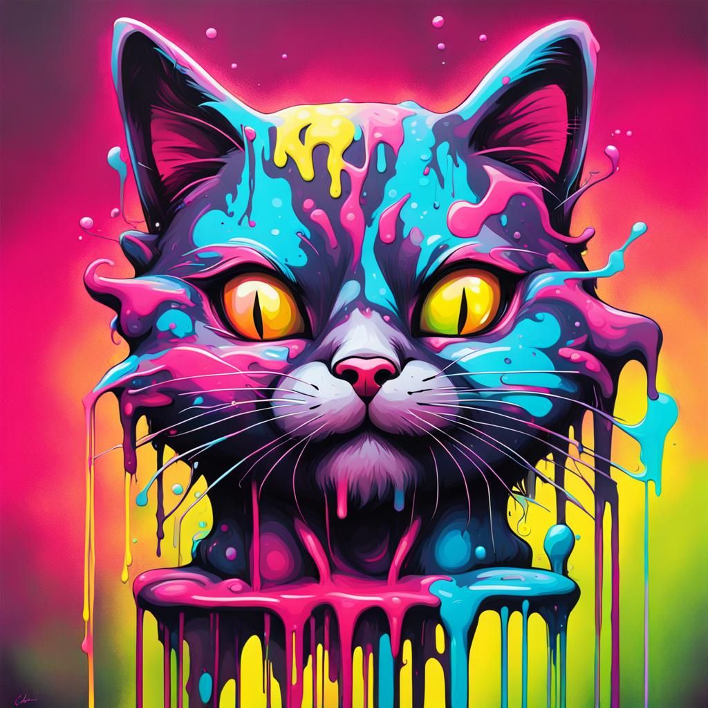 Neon Kitty - AI Generated Artwork - NightCafe Creator