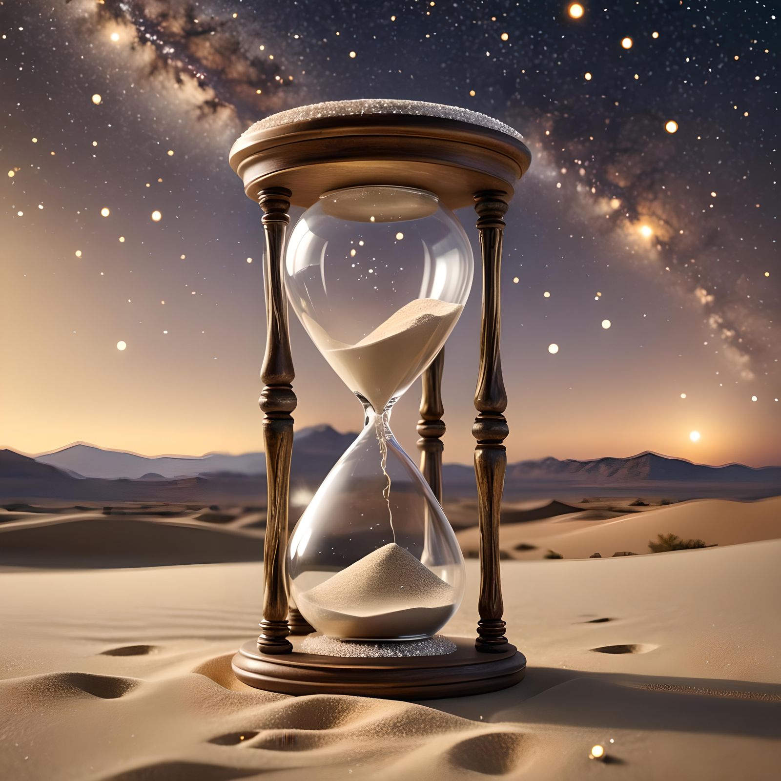 A Sandglass in a Desert - AI Generated Artwork - NightCafe Creator