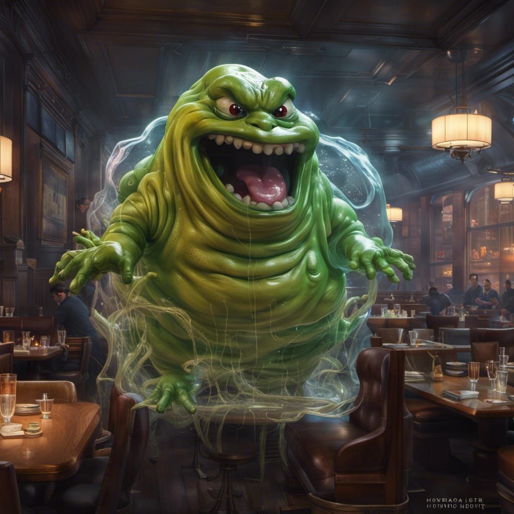 Slimer table service - AI Generated Artwork - NightCafe Creator