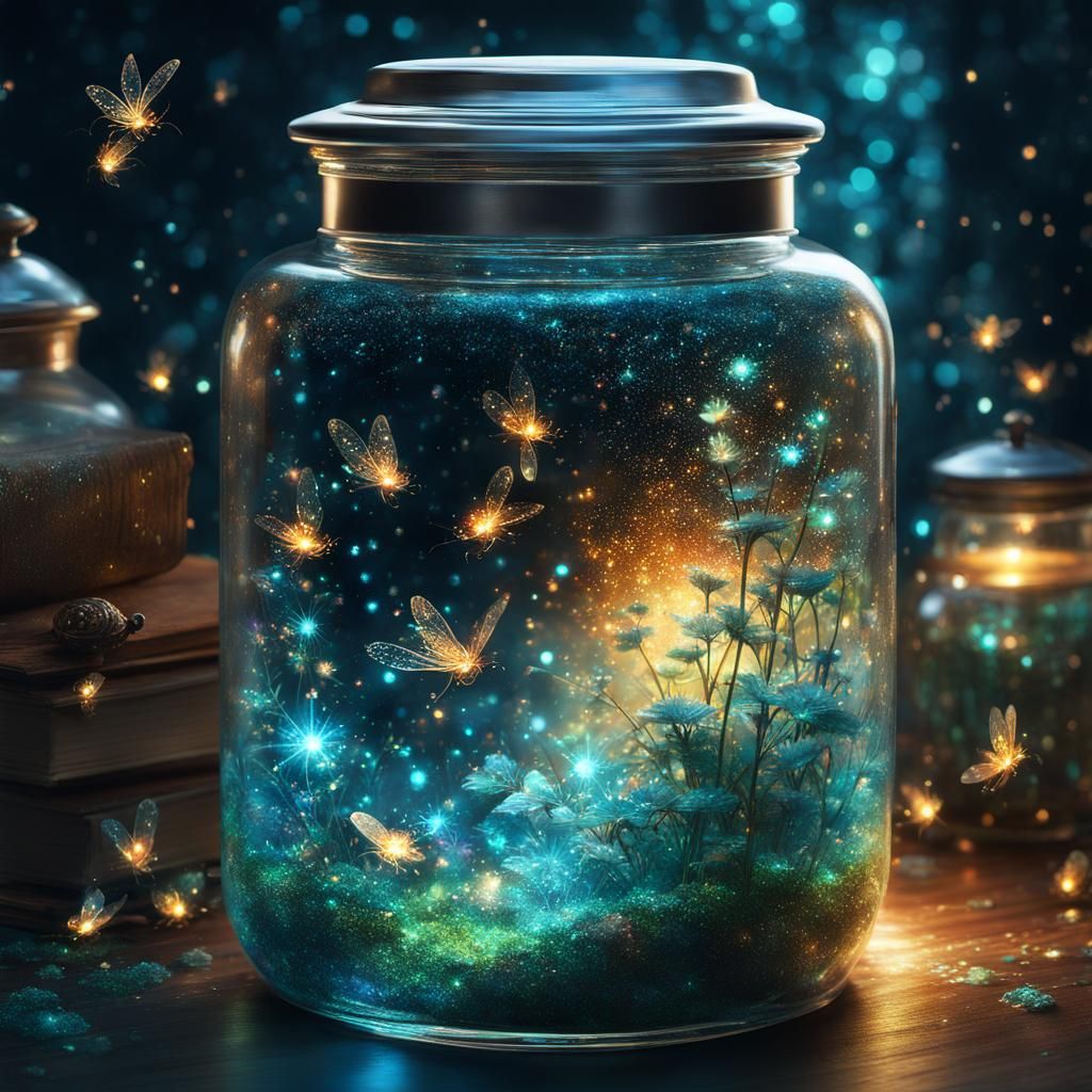 Magical jar - Shimmering Jar with Sparkling World Inside