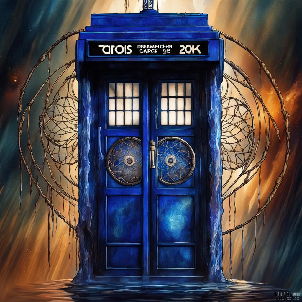 Tardis Caught In A Dreamcatcher - AI Generated Artwork - NightCafe Creator