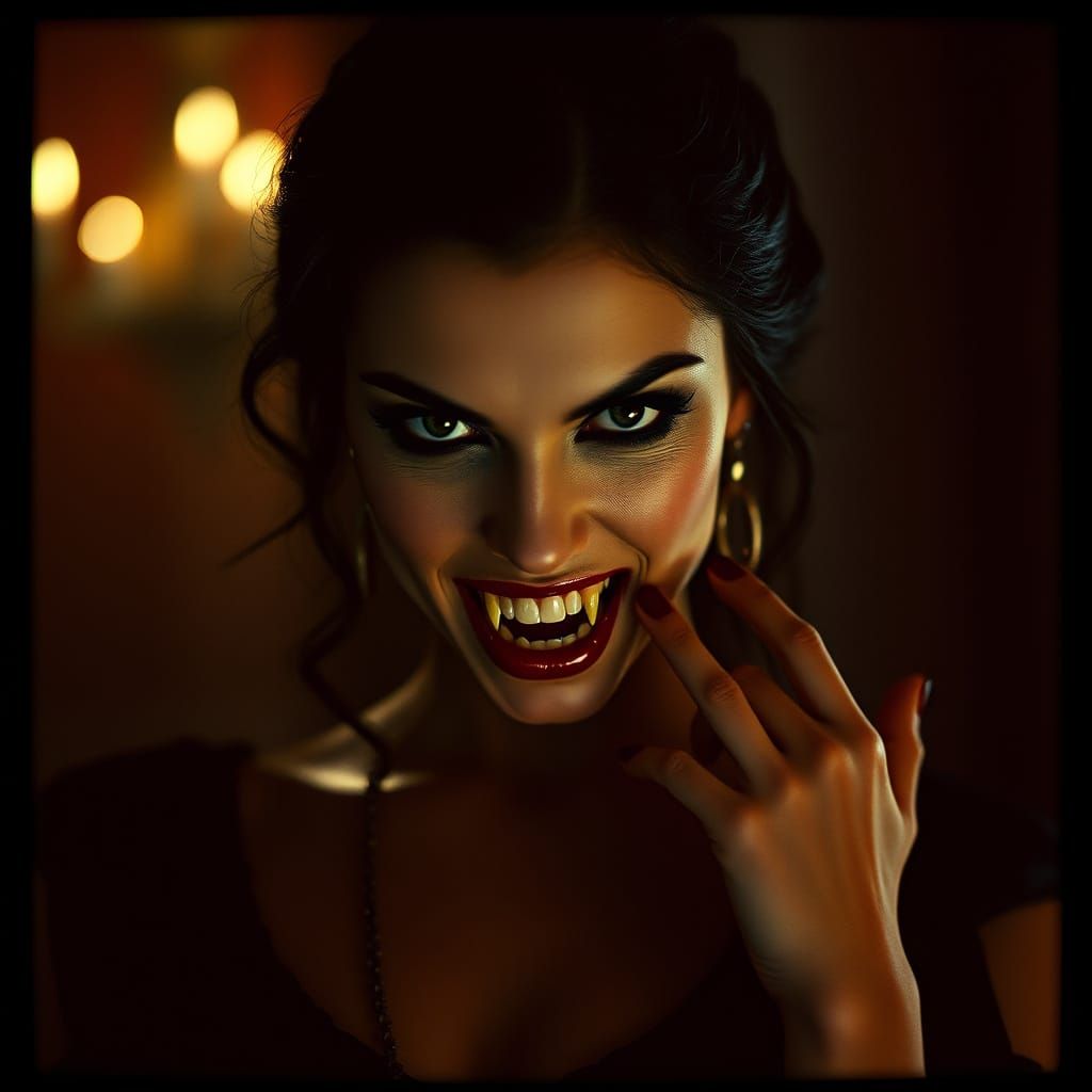 Elegant Vampire Exudes Seductive Charm with Razor-... - AI Art