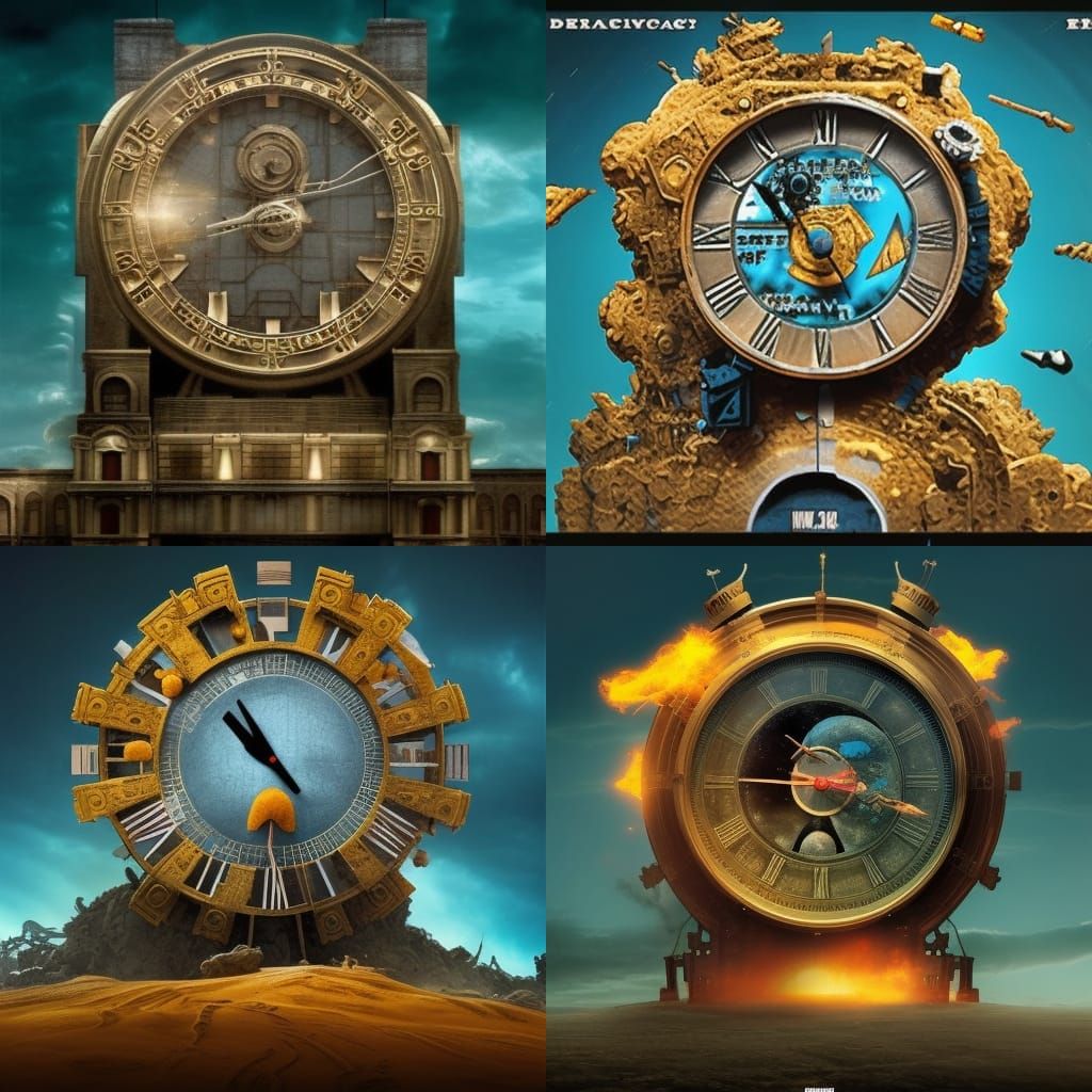 doomsday clock Epic cinematic brilliant stunning intricate meticulously ...