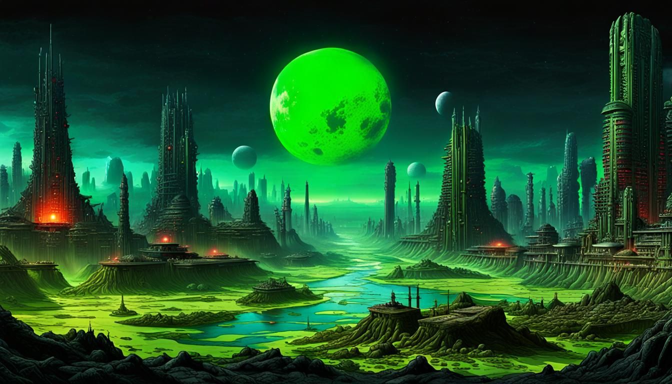 Alien Mega City - AI Generated Artwork - NightCafe Creator