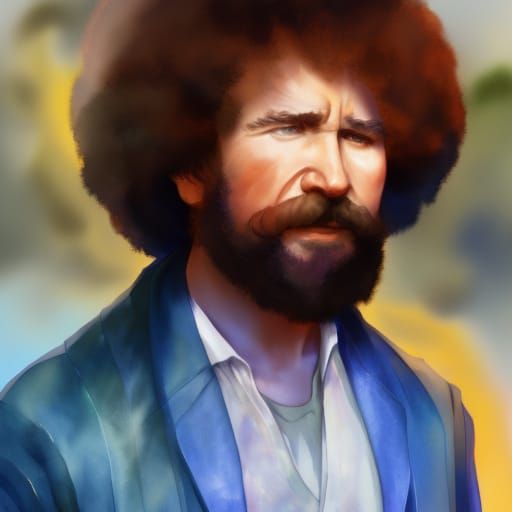 Bob Ross - AI Generated Artwork - NightCafe Creator