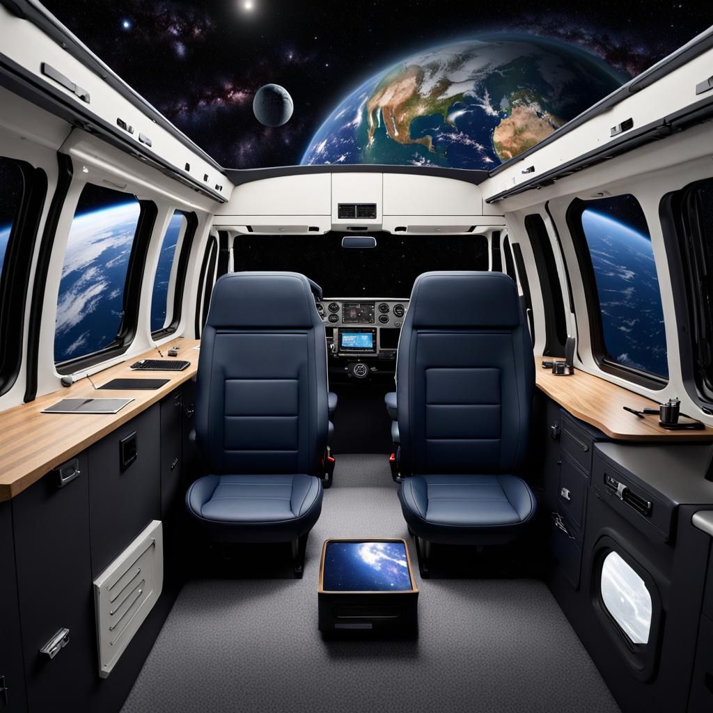 Volkswagen touring van in space - AI Generated Artwork - NightCafe Creator
