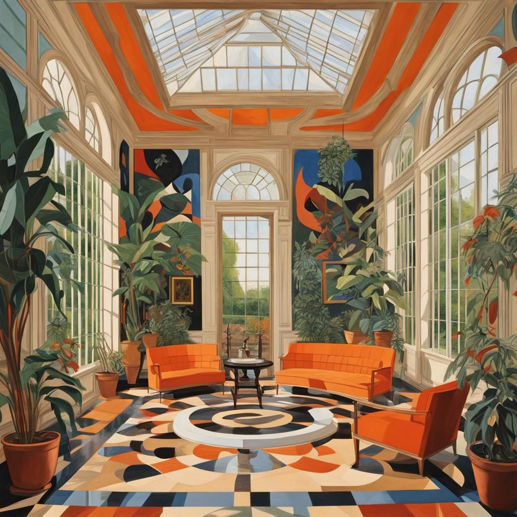 Maximalist French Orangerie Bauhaus design, by Jacob Lawrence and ...