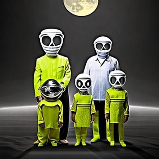 Alien Family Portrait - AI Generated Artwork - NightCafe Creator