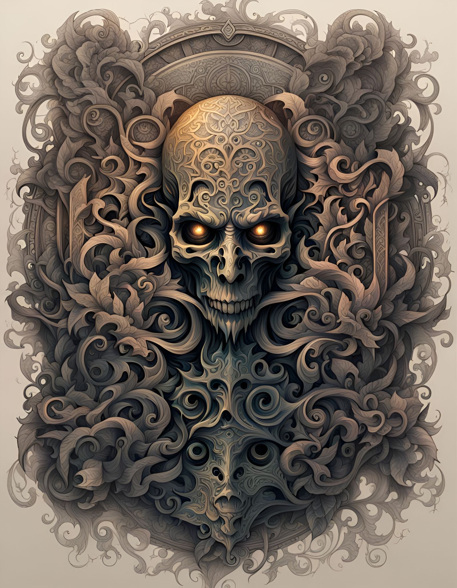 Eldritch living tattoo 8k resolution intricate elaborate complex ...
