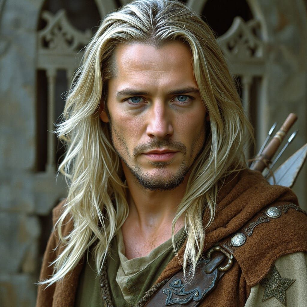 Ethereal Elven Warrior in Celtic Pre Raphaelite St... - AI Art