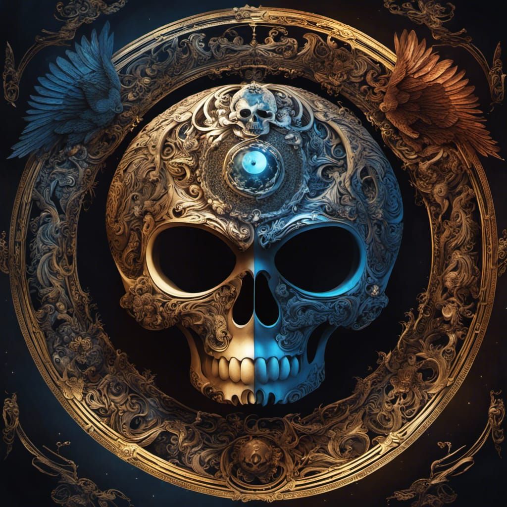Elaborate Skull Artifact - AI Generated Artwork - NightCafe Creator
