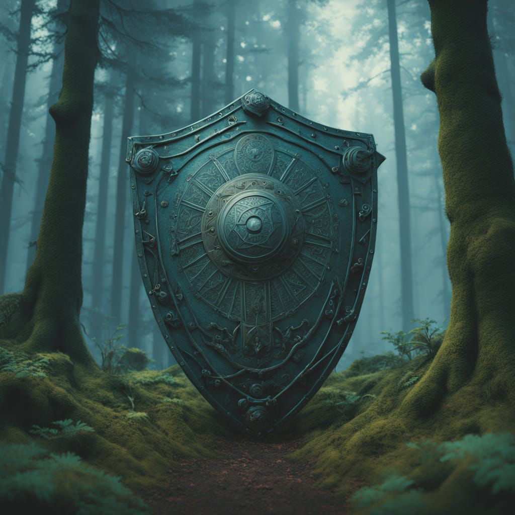 Mystical Wiccan Shield in a Weathered, Cinematic L... - AI Art