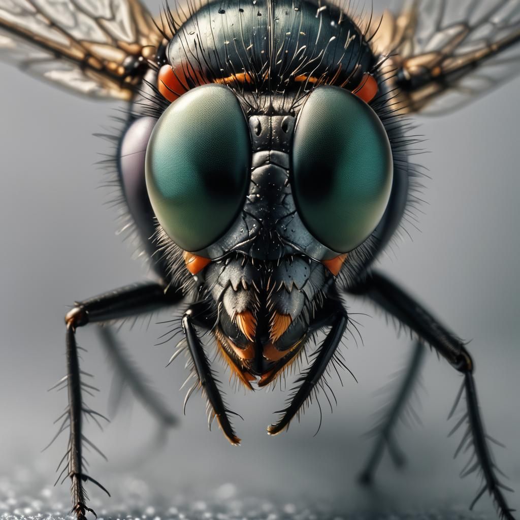 Macro photography, close up of a fly looking into the camera - AI ...