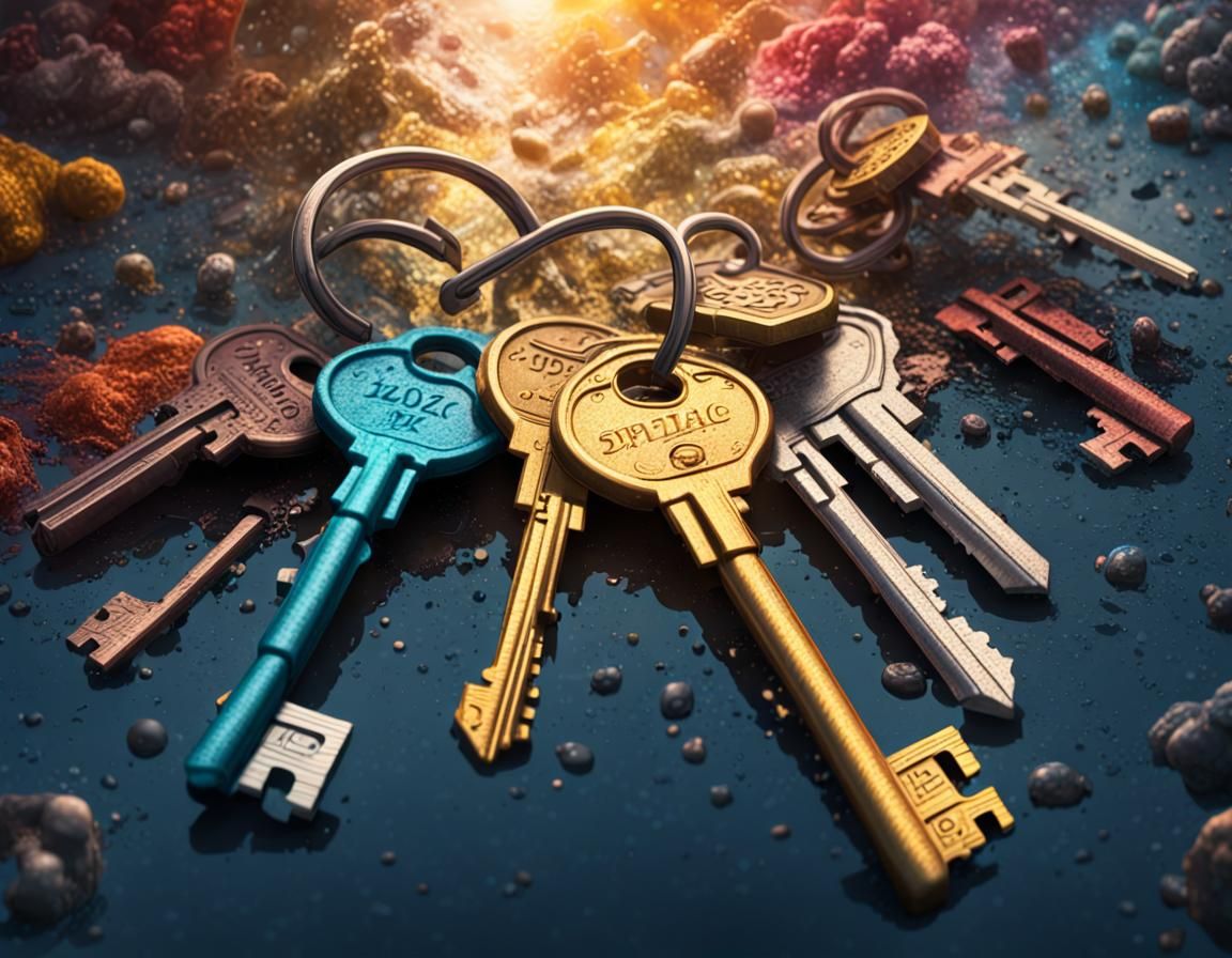A place for keys Hyperrealistic, splash art, concept art, mid shot ...