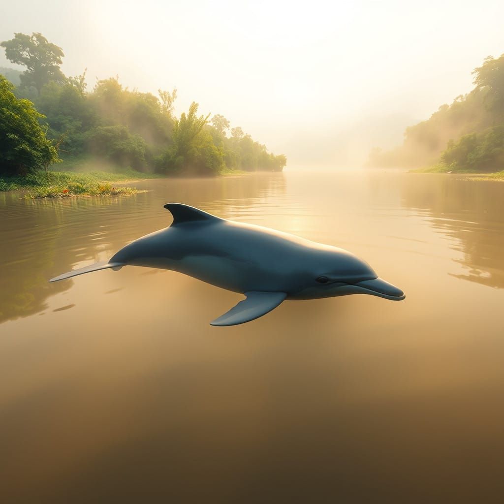 The now extinct Baiji (Chinese river dolphin) swimming in the Yangtze ...