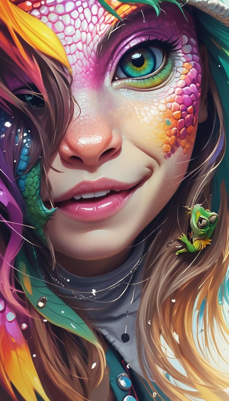 Lizard Girl - AI Generated Artwork - NightCafe Creator