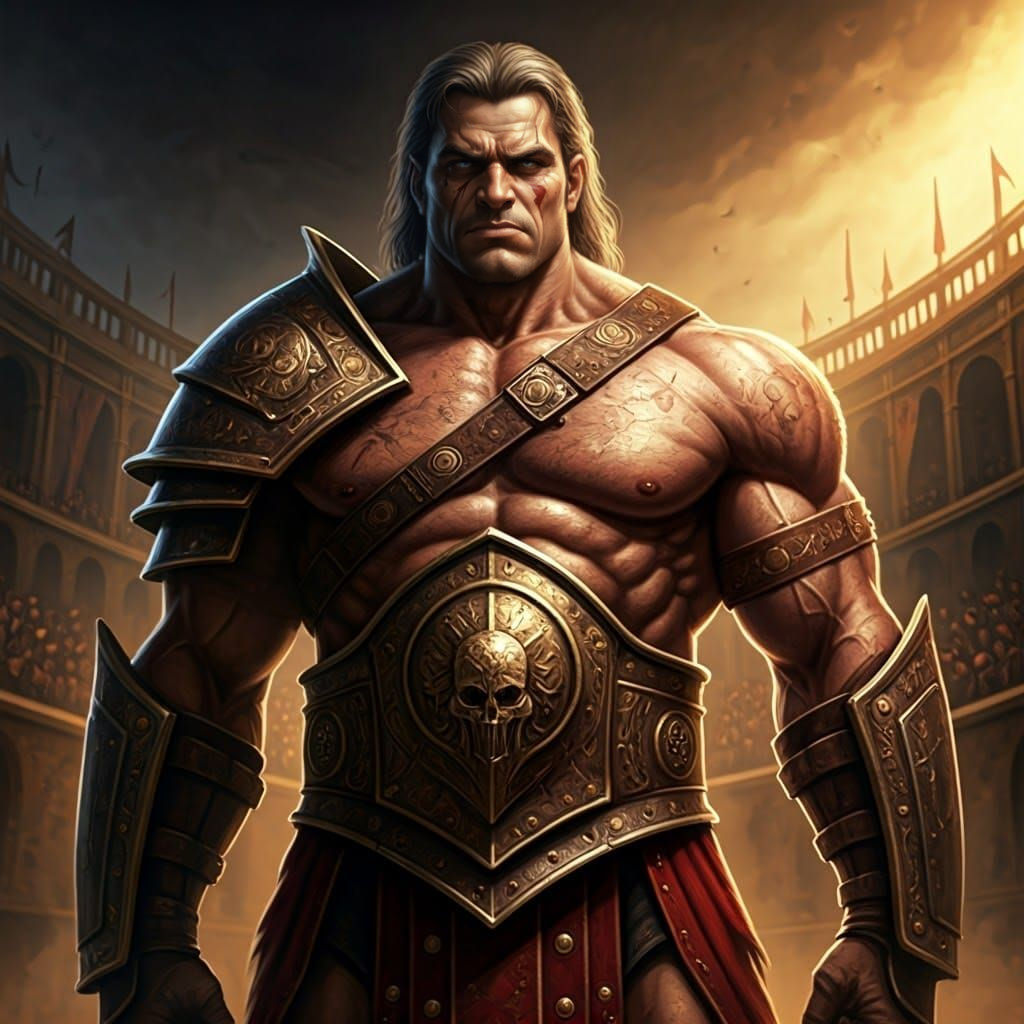 Ancient Gladiator Wrestler in Epic Style - AI Art