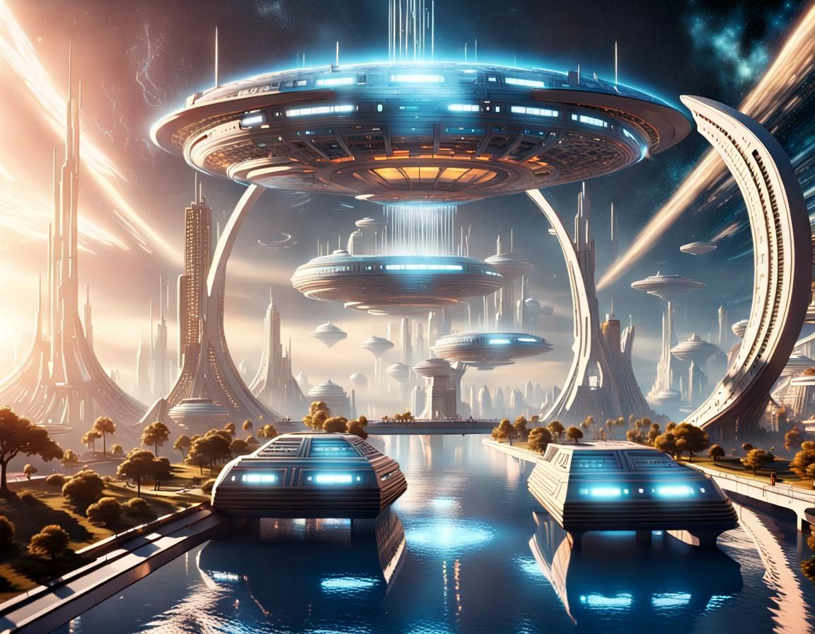 Utopia in Space - AI Generated Artwork - NightCafe Creator