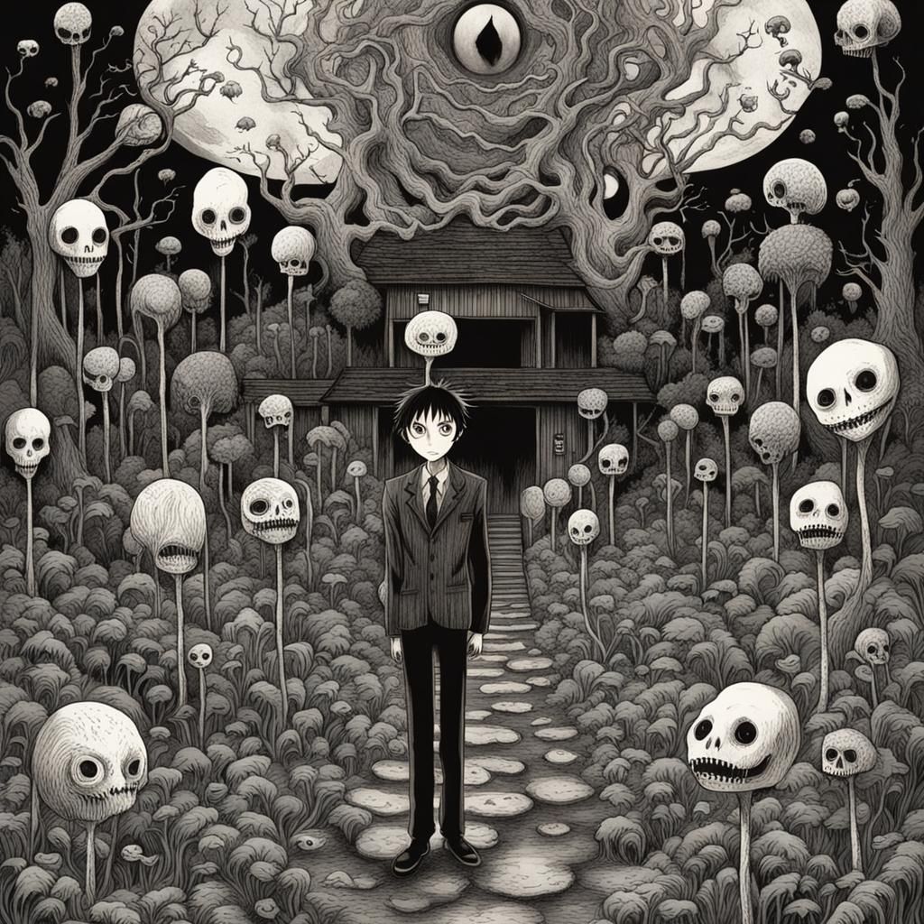 Junji ito style meets Tim Burton style - AI Generated Artwork ...