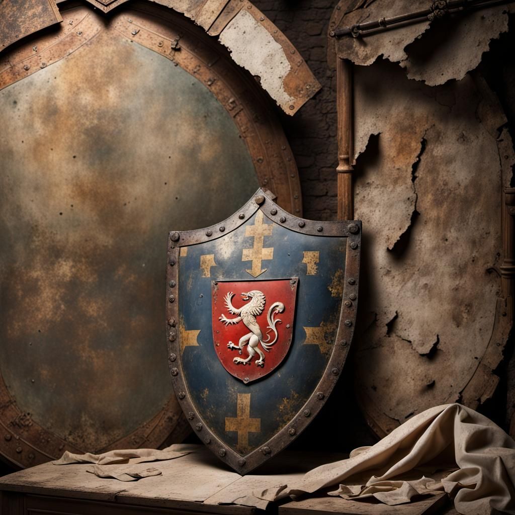 17th century shield with family crest