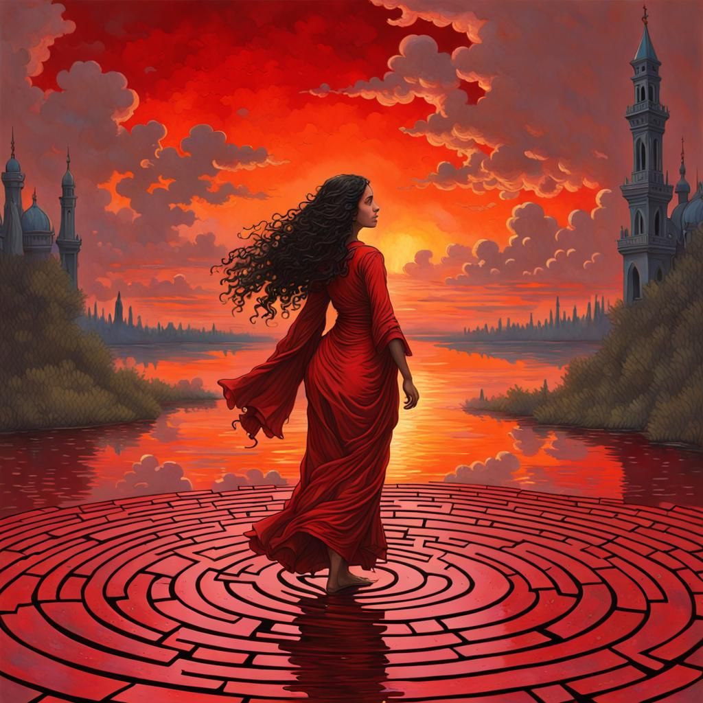 Red paths - AI Generated Artwork - NightCafe Creator