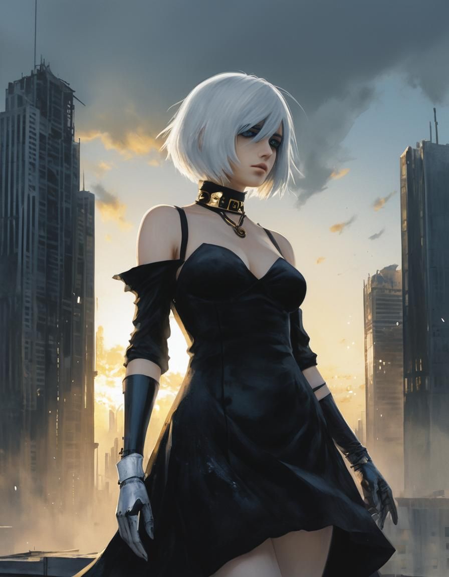 Nier Automata's 2B IV - AI Generated Artwork - NightCafe Creator