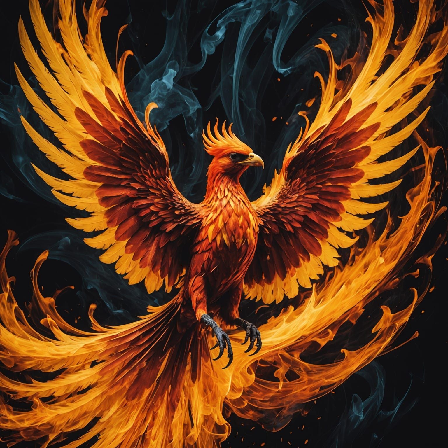 Abstract Expressionist Photography of a firebird - AI Generated Artwork ...