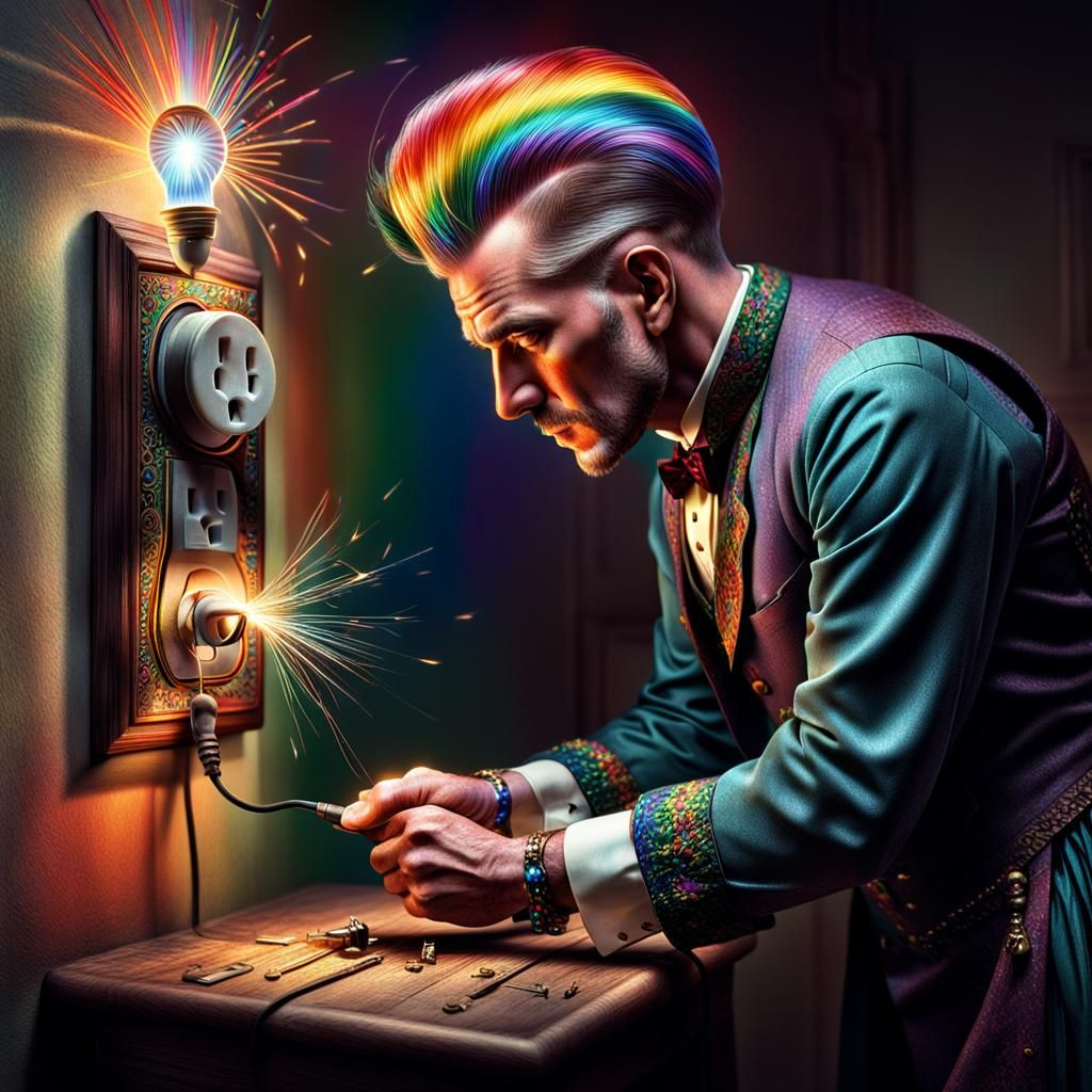 Self-taught electrician - AI Generated Artwork - NightCafe Creator