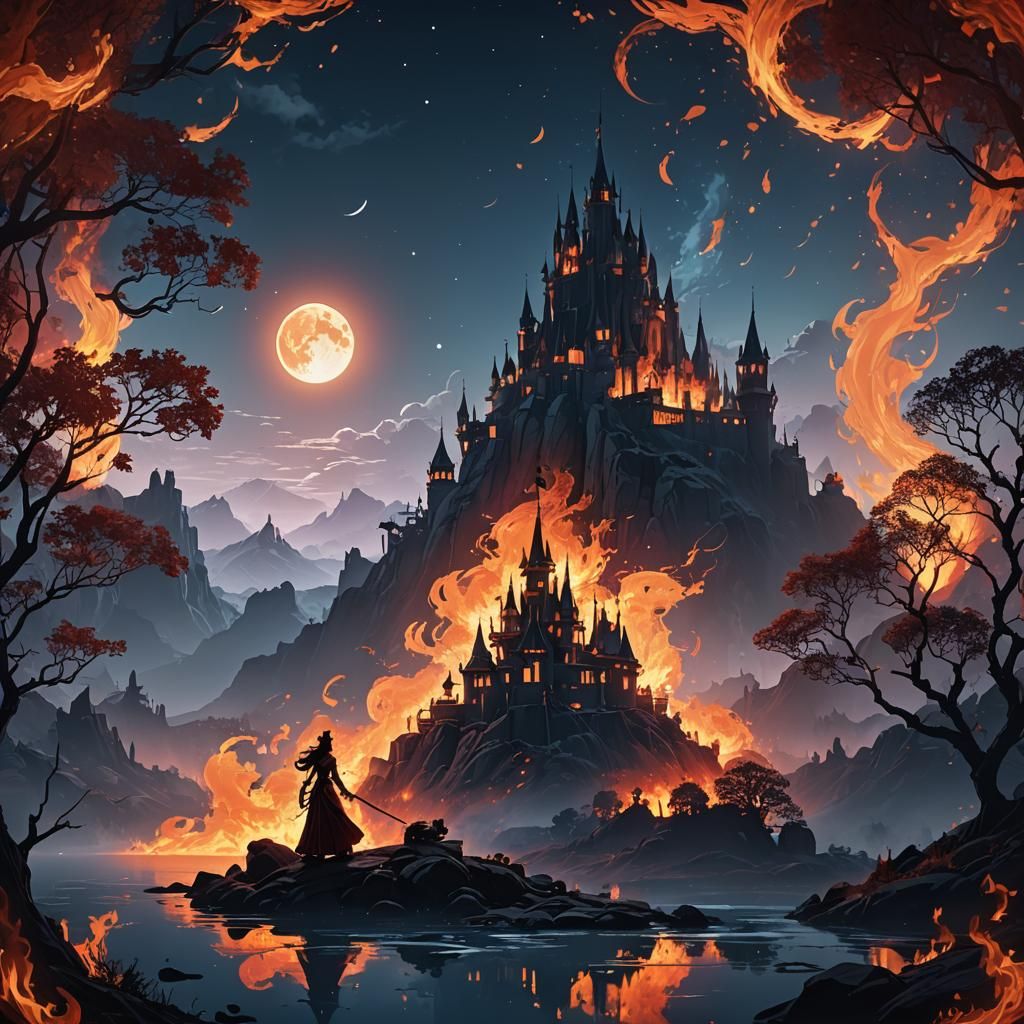 Fire land - AI Generated Artwork - NightCafe Creator