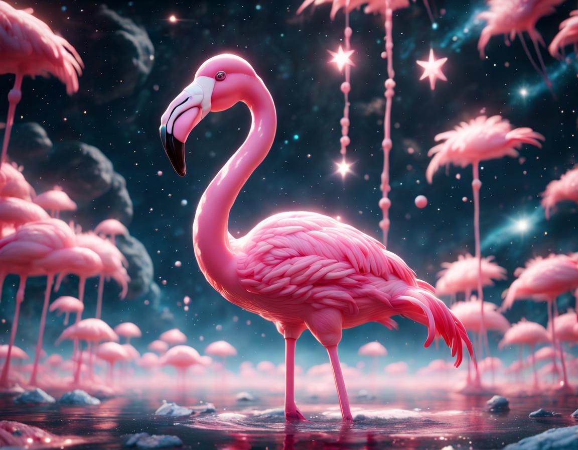 Space Flamingo - AI Generated Artwork - NightCafe Creator