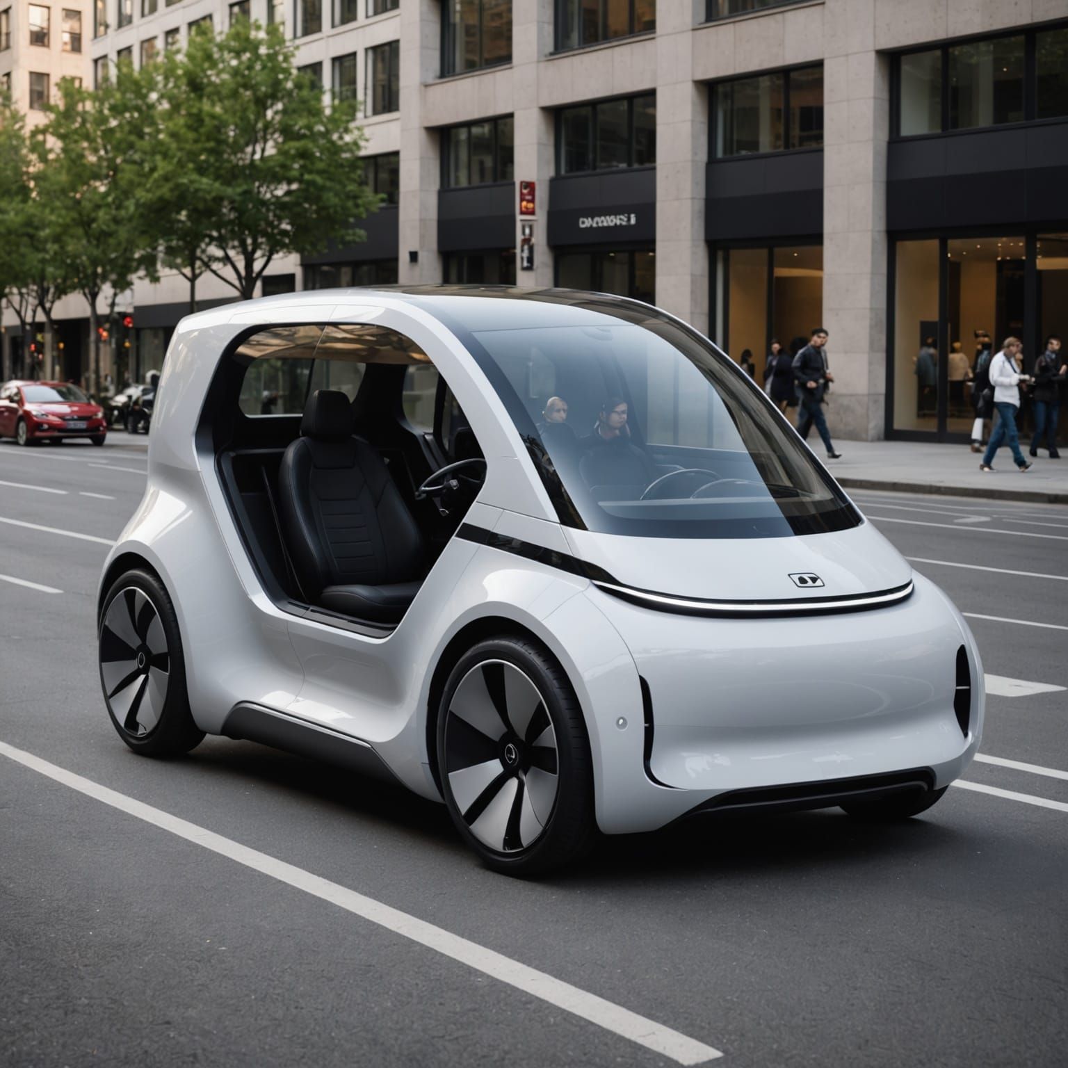 Futuristic Compact Urban Mobility Pod Concept Car - AI Art