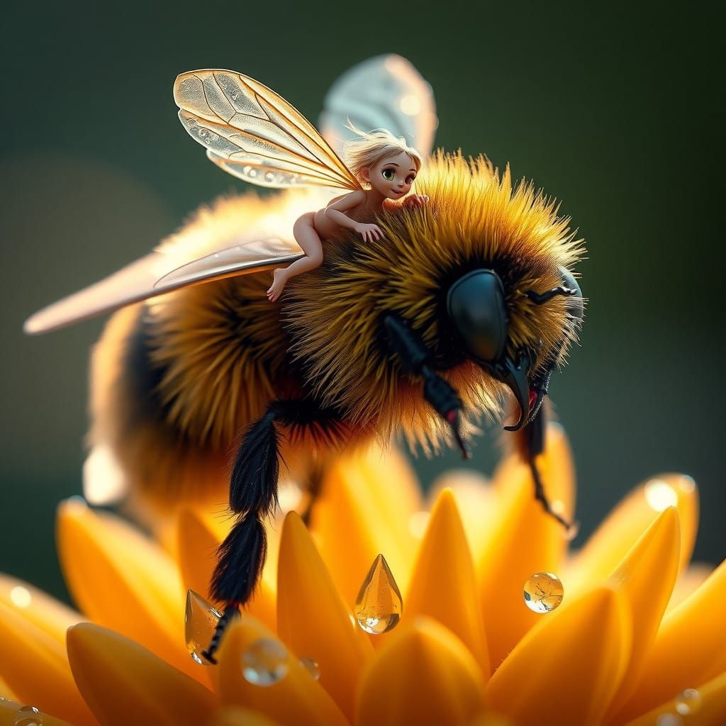 Macro photography of a tiny fairy - Whimsical Fairy Rides F...